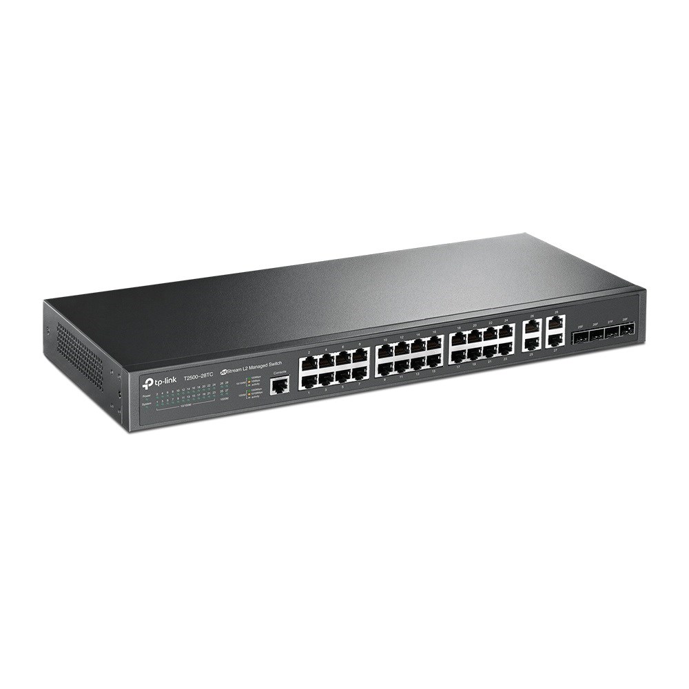 TP-LINK T2500-28TC (TL-SL5428E) JetStream 24 Port 10/100 + 4 Port Gigabit L2 Yönetilebilir Switch