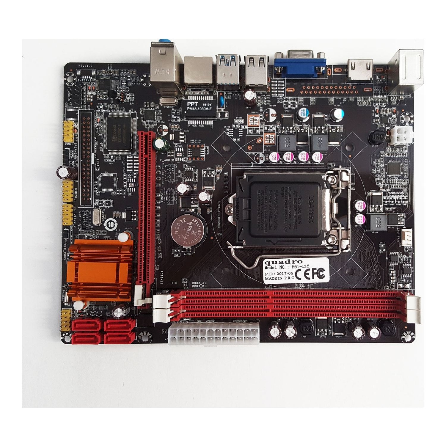 Quadro H61 H61-L3Y DDR3 LAN O/B Vga HDMI USB 3.0 4x Sata2 PcıEx 1155p ...