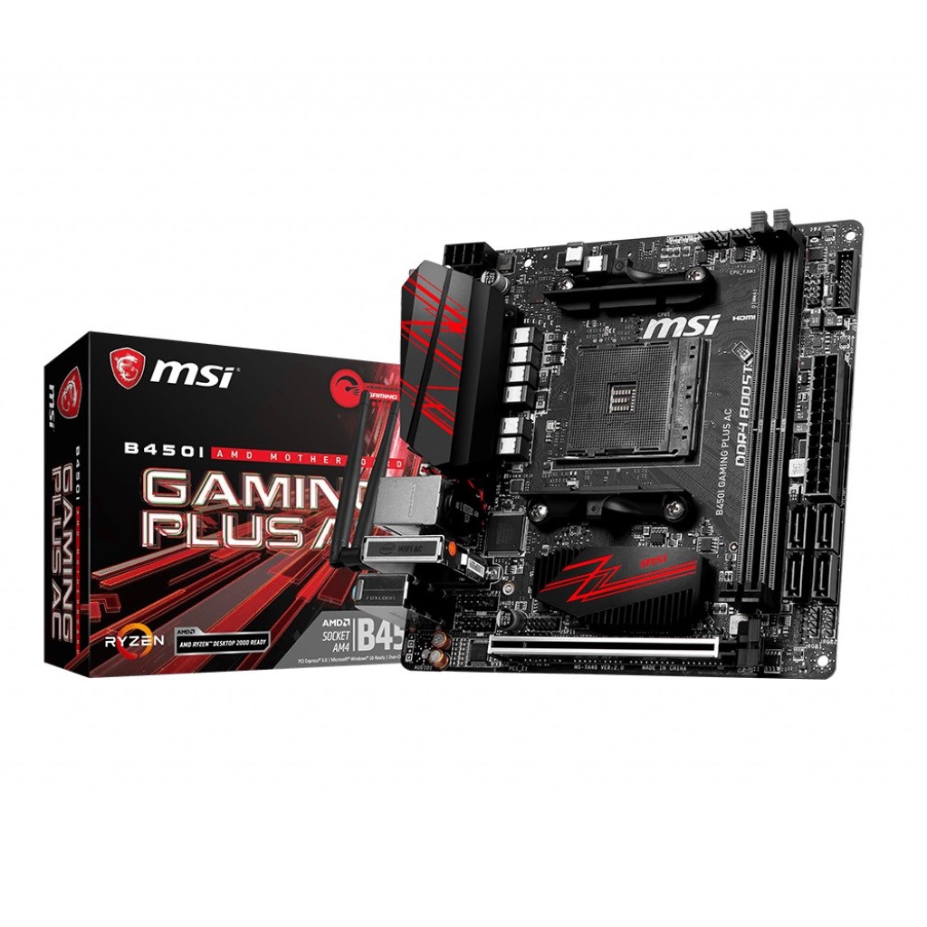 MSI B450I GAMING PLUS AC AM4 DDR4 3466 (OC) HDMI DP M.2 USB3.WIFI mini ...