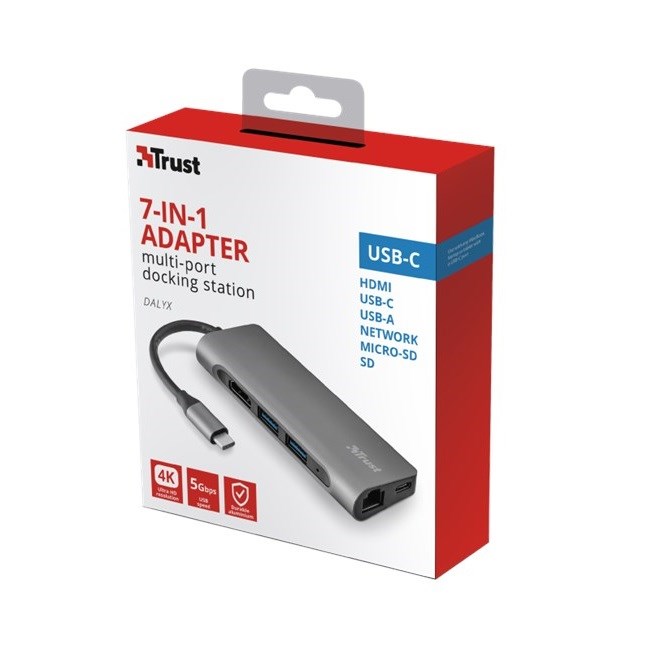 Trust 23331 Dalyx USB Type-C 7'si 1 Multi Çevirici