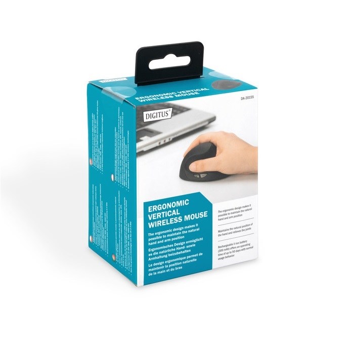 Digitus DA-20155 Siyah Ergonomik Kablosuz Mouse