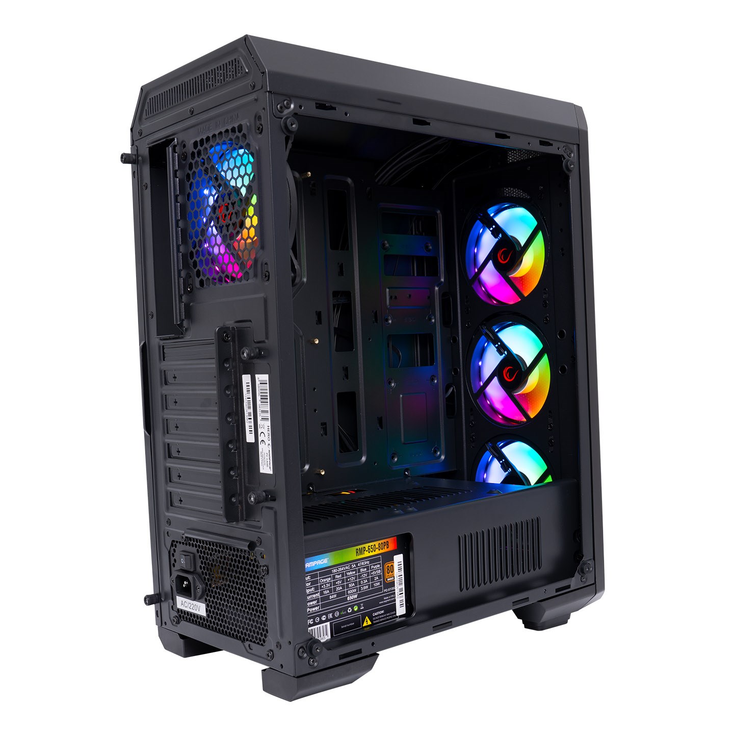 Everest Rampage HERO 650W 80+ Bronze 4*ARGB Fanlı Tempered Glass Oyuncu ...