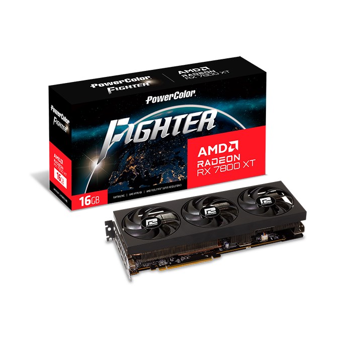 PowerColor 16G-F/OC Fighter AMD Radeon RX 7800 XT 16GB GDDR6 256Bit ...