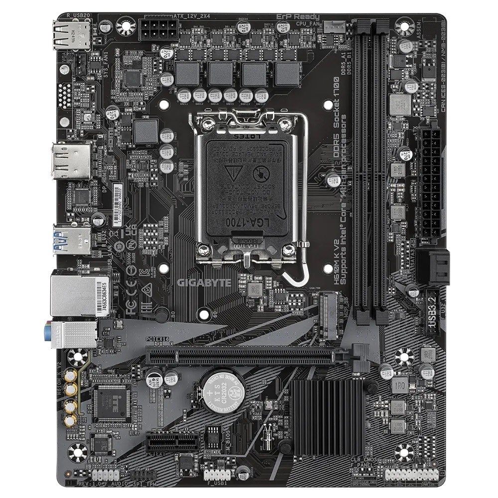 Gigabyte H610M K V2 DDR5 Intel H610 Soket 1700 Micro ATX Anakart