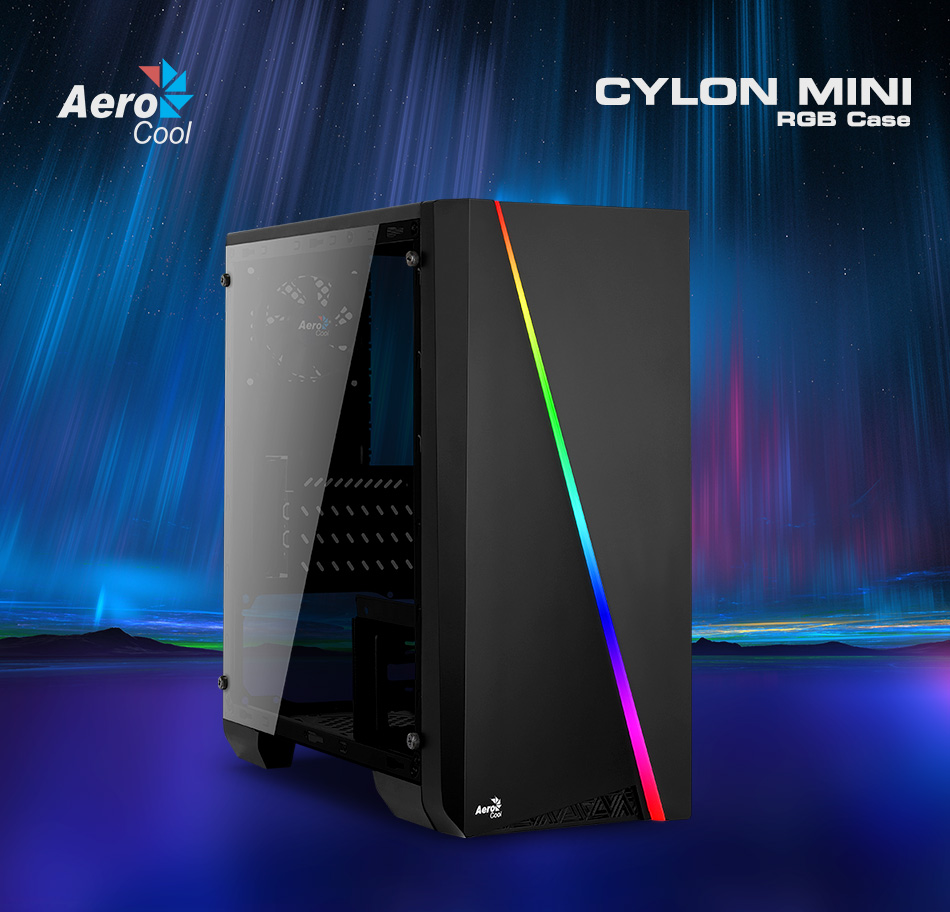 AEROCOOL Cylon Mini Psu Yok 1x8CM Fan RGB Aydınlatmalı Siyah Mini Kasa ...
